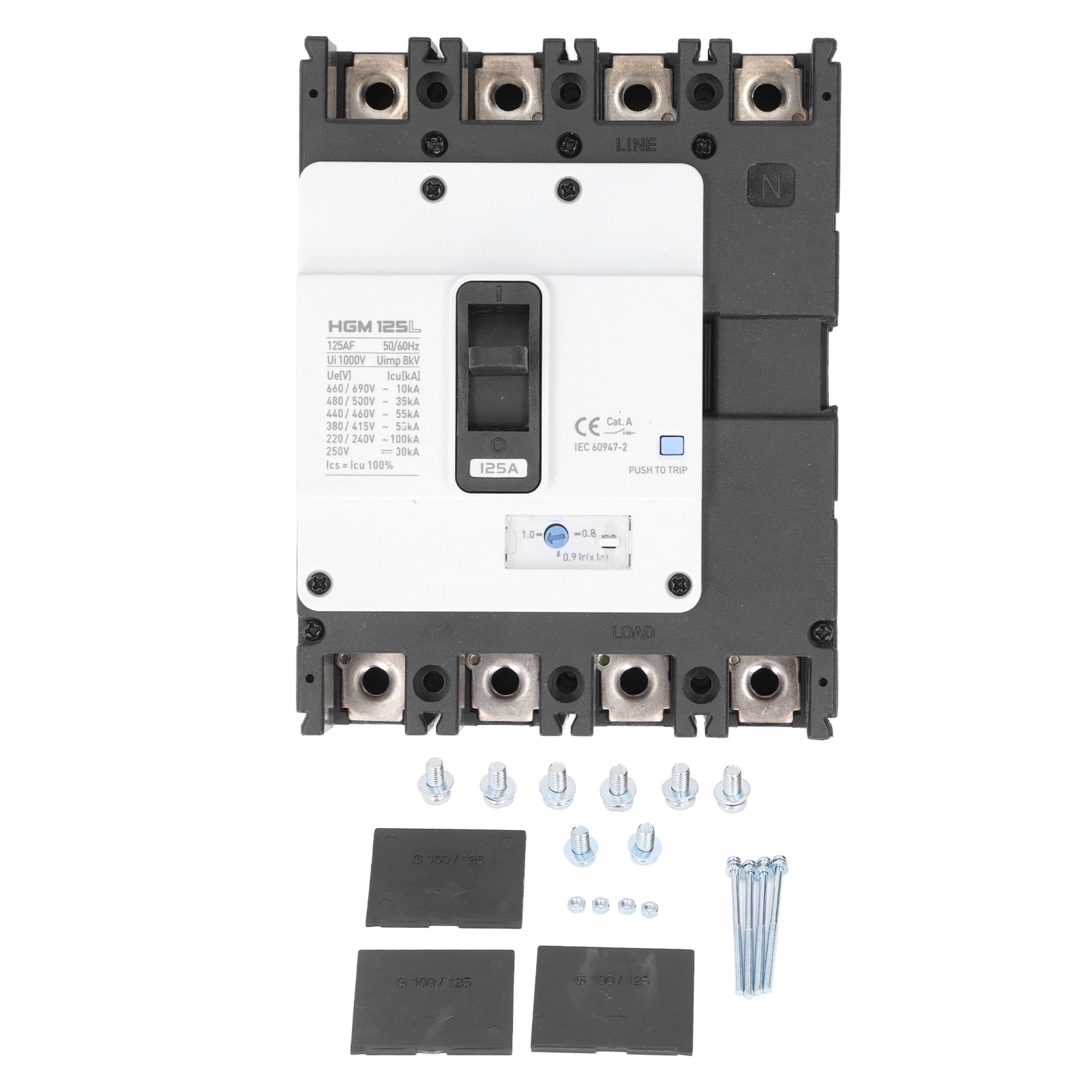 4P Moulded Case Circuit Breaker, 125A Motor Protection Switch, Battery ...
