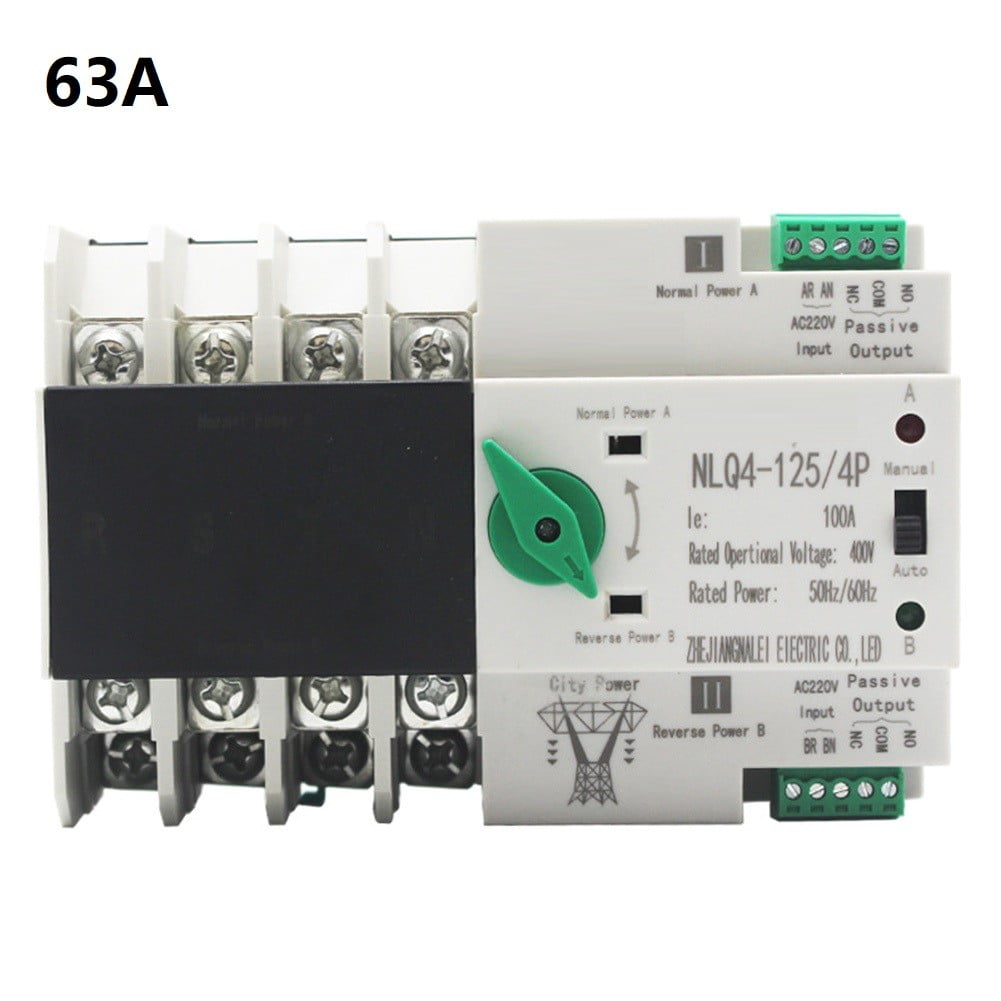 4P400V Dual Power Automatic Transfer Selector Switches Din Rail Ats-Pv ...