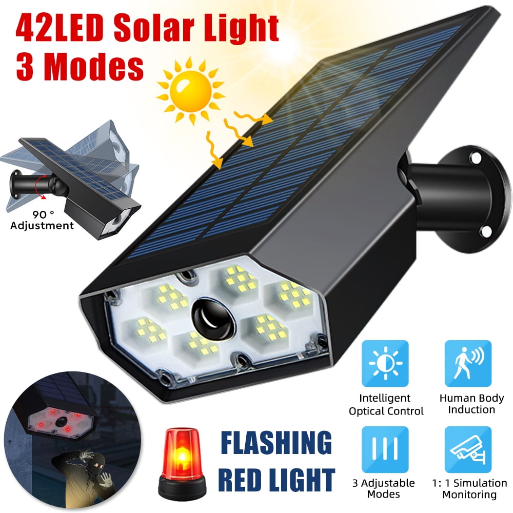 4PACK 2 in 1 LED Solar Motion Sensor Security Simulation Fake Dummy ...