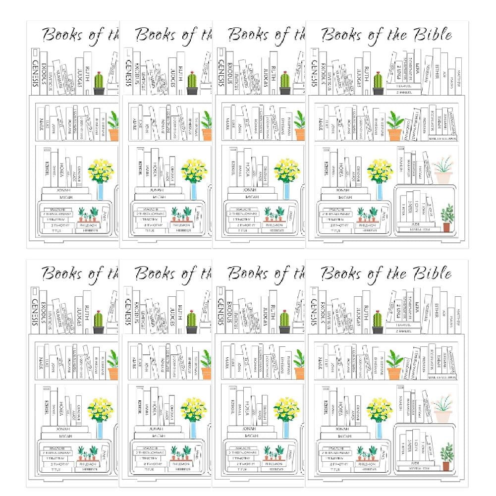 4PACK Books of The Bible Sticker,Books of The Bible Book Shelf Sticker ...