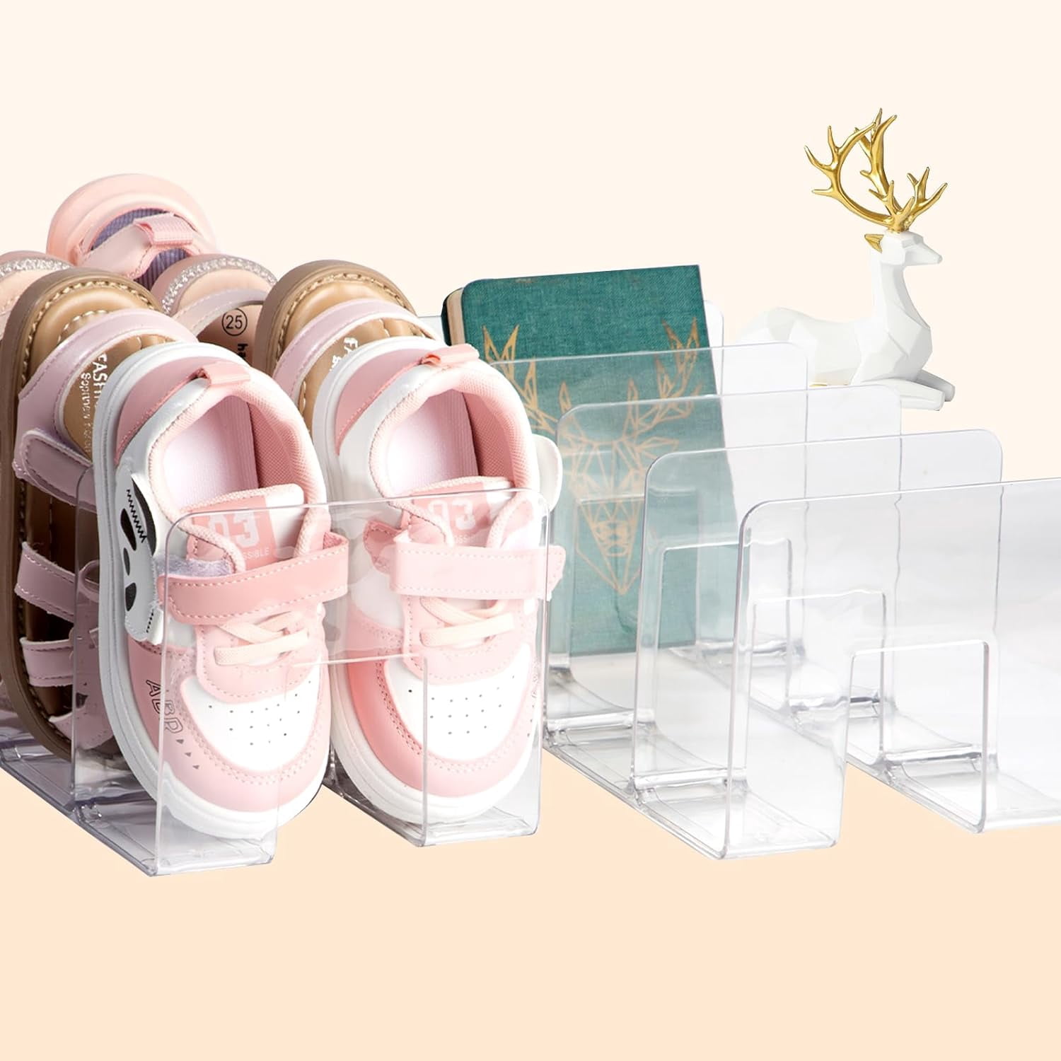 4PACK Clear Acrylic Kids Shoe Rack for Closet Organizers and Storage ...