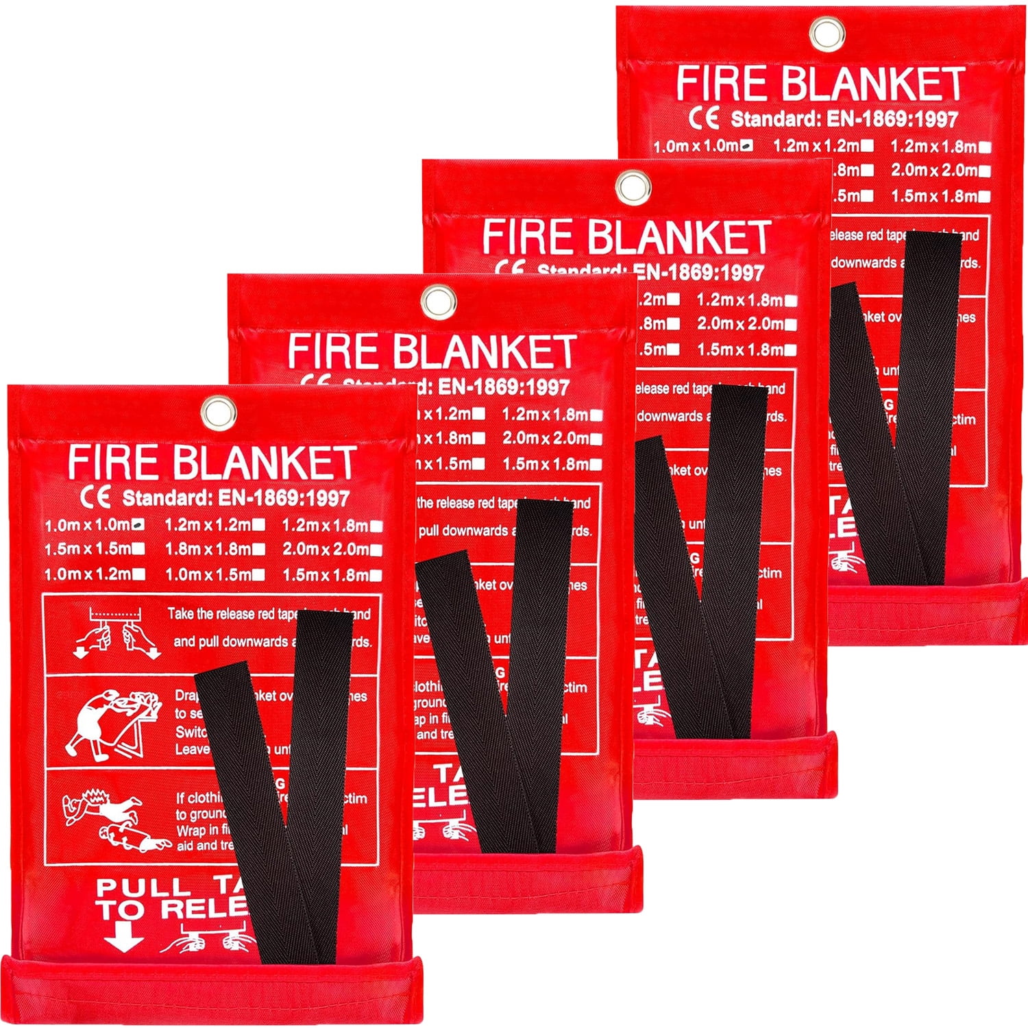 Belita Amy 4PACK Fire Blanket Fiberglass, 39''x39'' Emergency Flame ...
