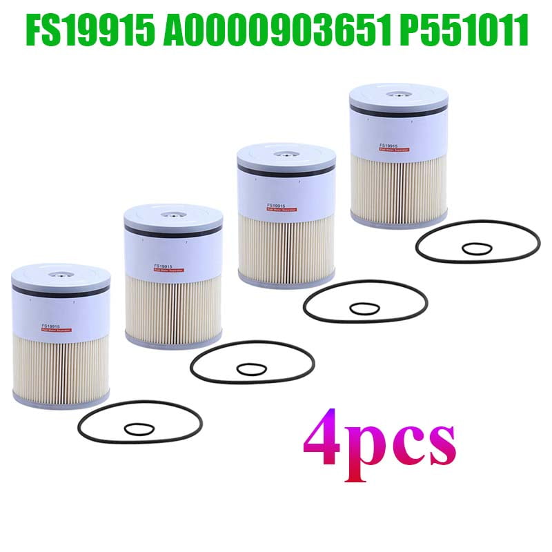 4PACK FS19915 Fuel Filter with Water Separator For Detroit Diesel ...