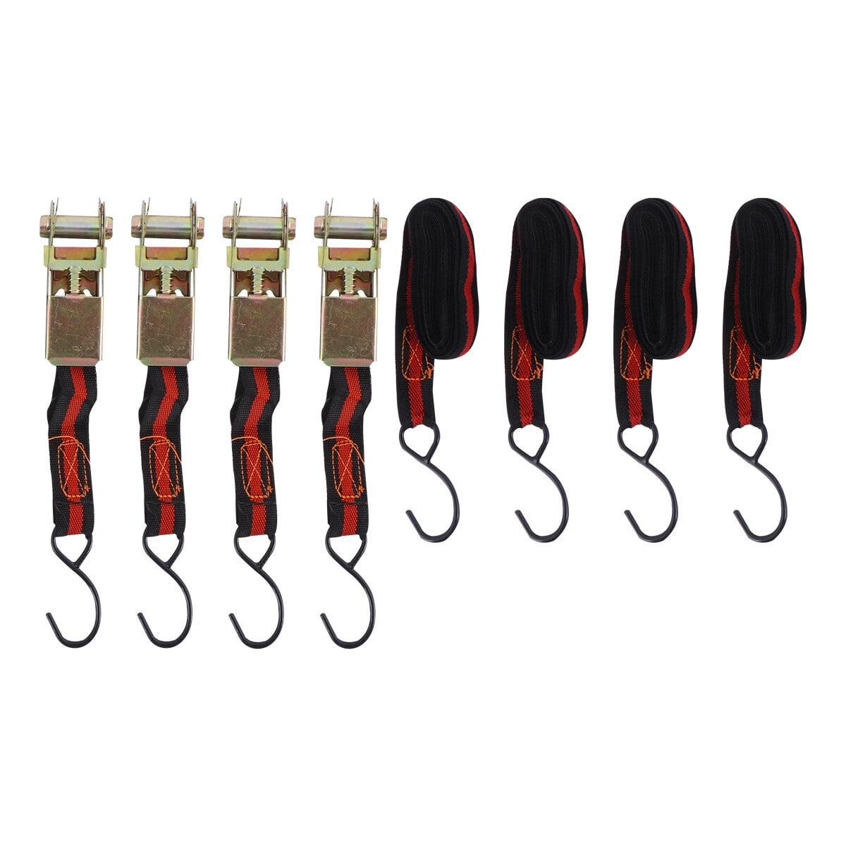 4PC 15 Inches Ratchet Tie Down Strap Cargo Binding Belt Heavy Duty ...