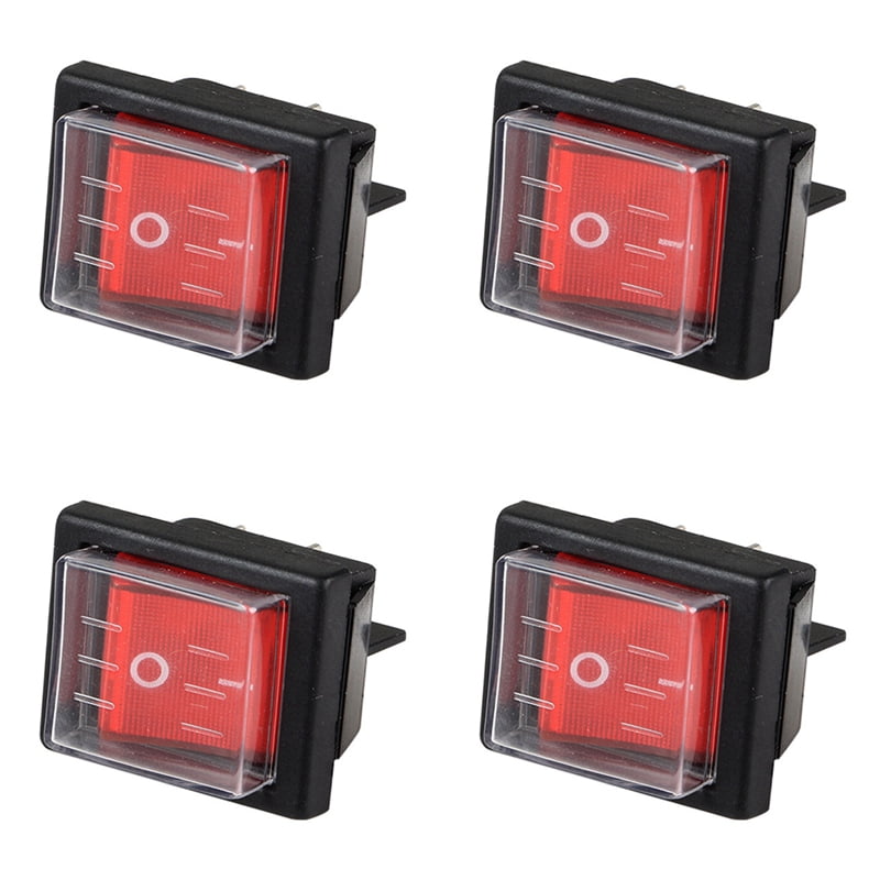 4PC 36X29Mm SPST 4 Pin Waterproof Boat Rocker Switch for Industrial ...