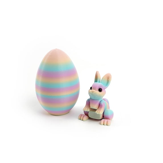 4PC 3D Printed Colorful Rabbit Table Ornament Animal Easter Bunny Home ...