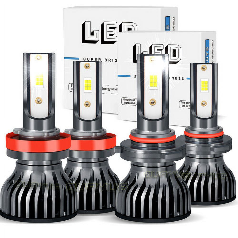 4PC 6000K LED Headlight High Low Beam Bulbs Kit Bright for 2011-2019 ...