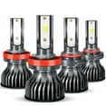 4PC 6000K LED Headlight High Low Beam Bulbs Kit Bright for 2013-2016 ...