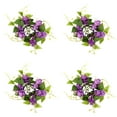 4PC Artificial Hyacinth Candle Ring - 9.84 Inch Purple Faux Floral ...
