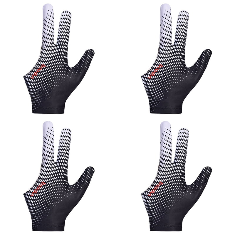 4PC Billiard Pool Cue Shooters 3 Fingers Billiard Glove Left Hand ...