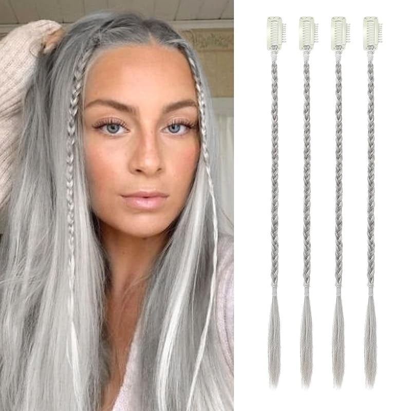 4PC Braid in Hair Extension 14 Inch Clip in Braid Extensions for Women ...