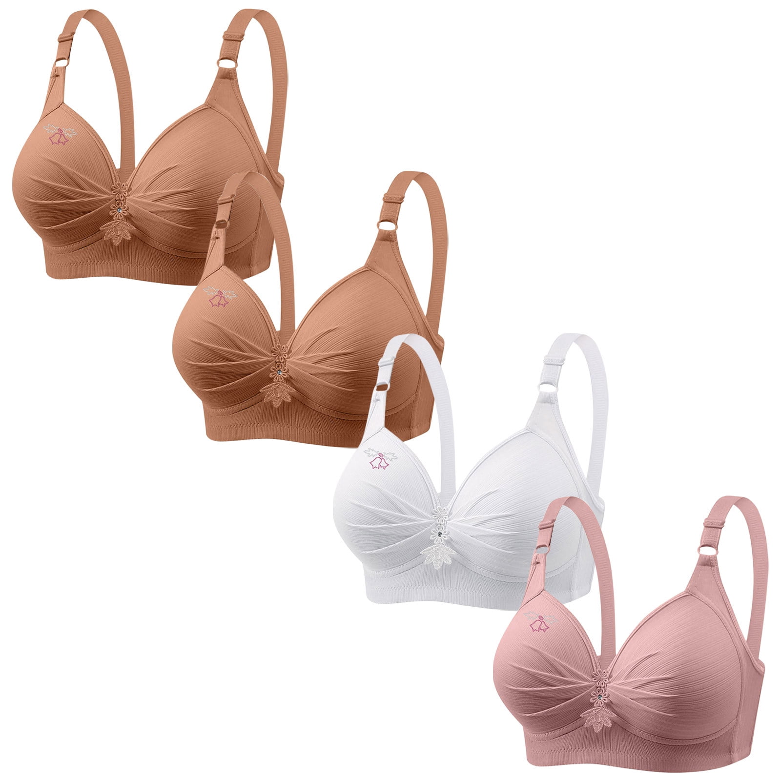 4PC Bras for Women Daily Cute Summer Tops for Women Over 50 Womens V ...