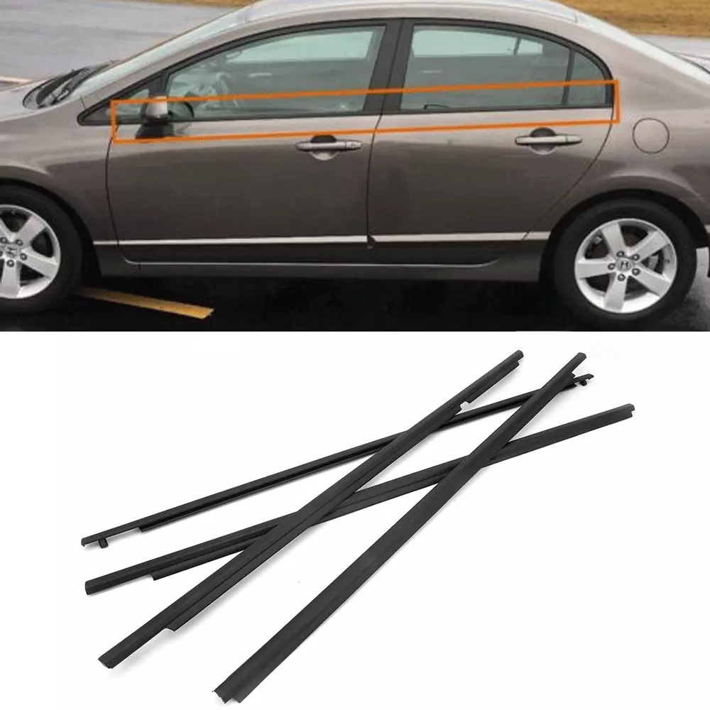 4PC Car Window Moulding Trim Weatherstrips Seal Fit for 06-11 Honda ...