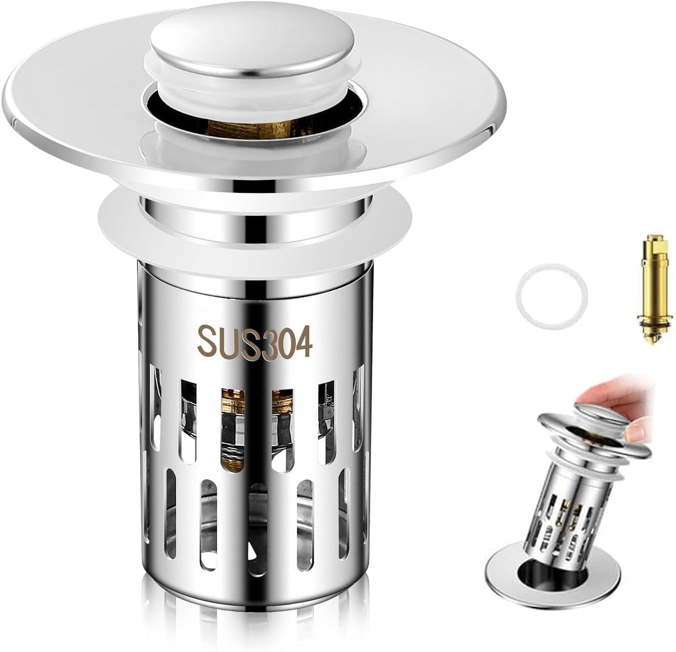 4PC Composition Sink Stopper, Compositiont.Com Sink Plug, 304 Universal ...