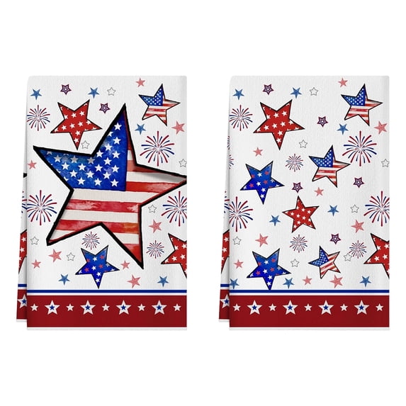 4PC F Minibee Patriotic Absorbent Kitchen Dish Towel for 4th of July ...