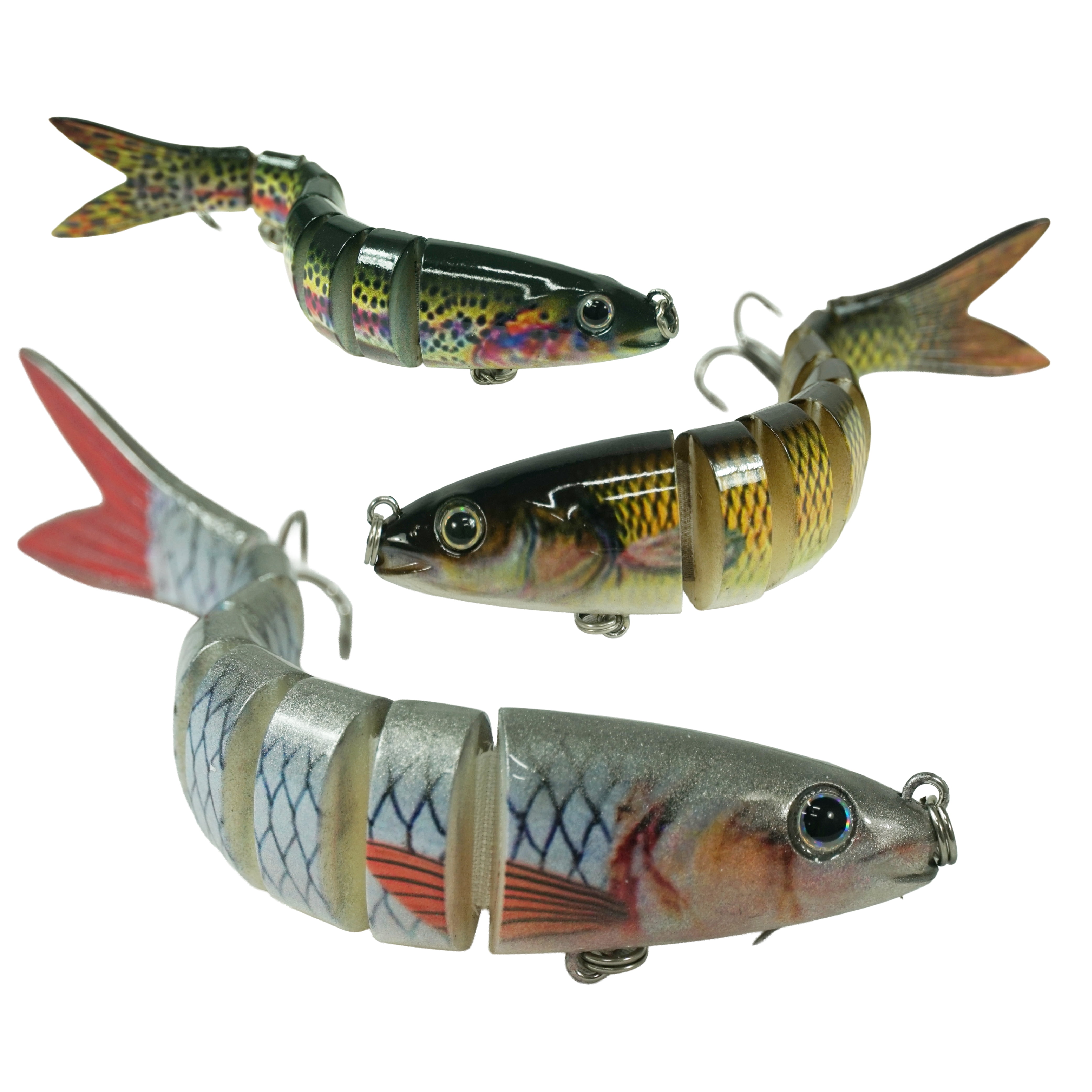 4PC Fishing Lure Set 8-Segment SWIMBAIT CRANKBAIT Multi-Jointed BASS ...