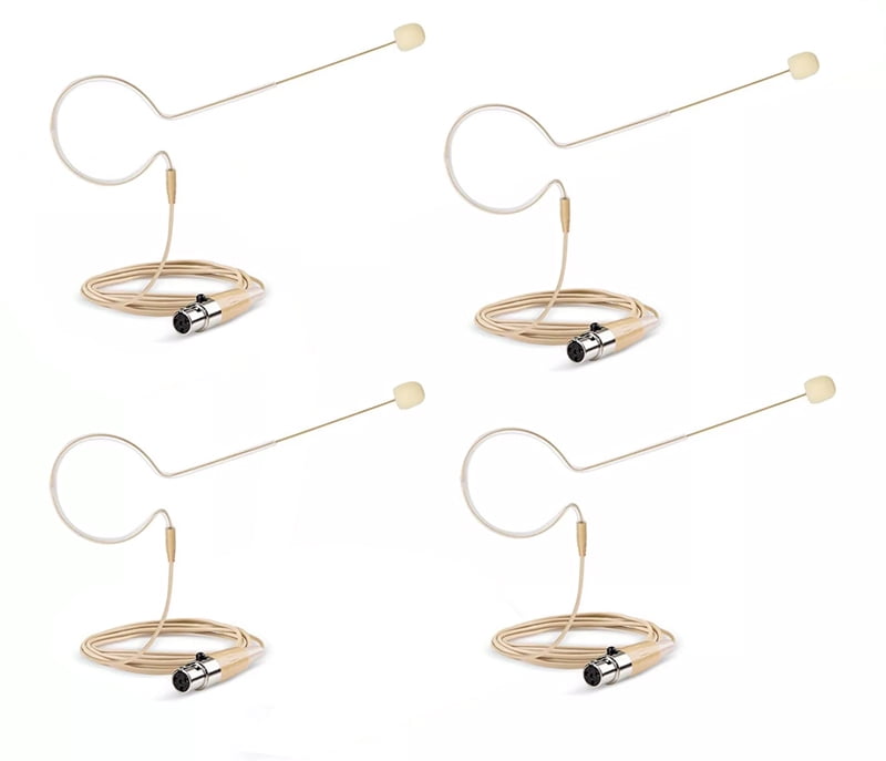 4PC For Beige Single Earhook Headset mini XLR Microphone for Shure ...