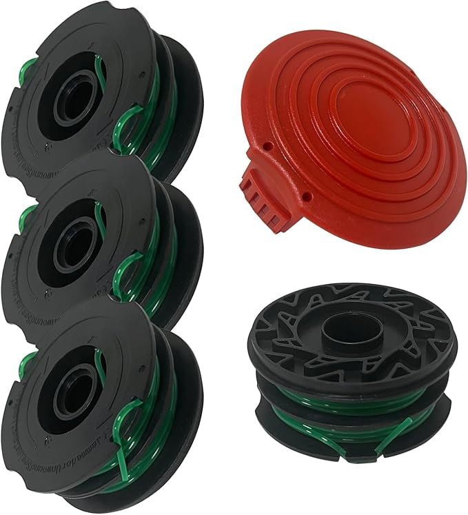 4PC GH1000 DF080 Replacement Spool +1PC Cap DF-080 String Trimmer Line for Black and Decker ...