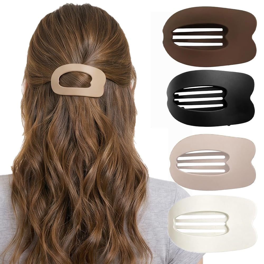 4PC Hair Clips for Women, 2026 New Flat Claw Clips for Women, Casual ...
