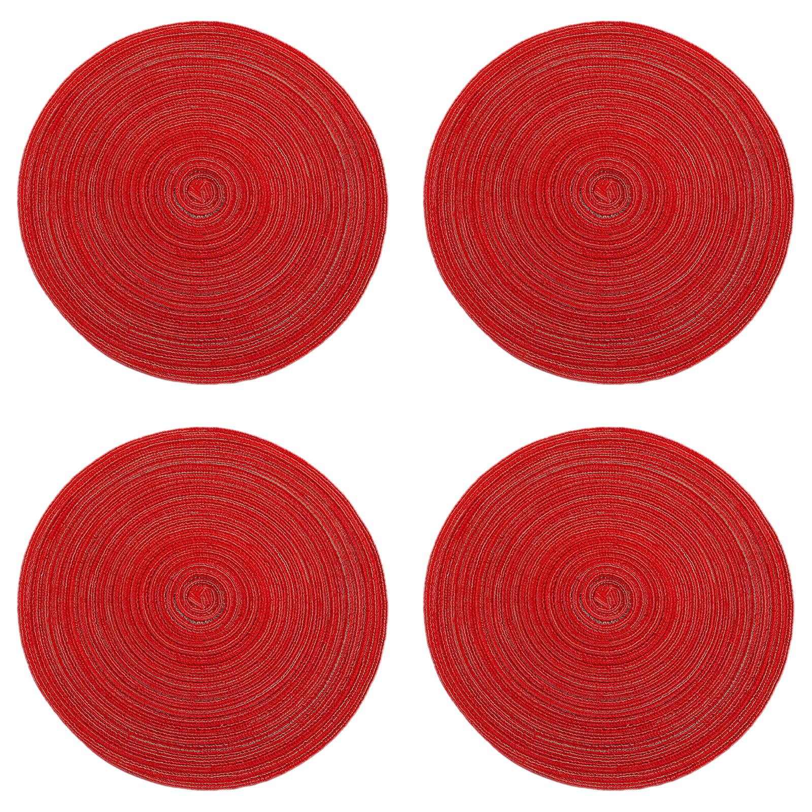 4PC Heat Resistant Fire Mat Round Placemats Attractive Washable Round ...