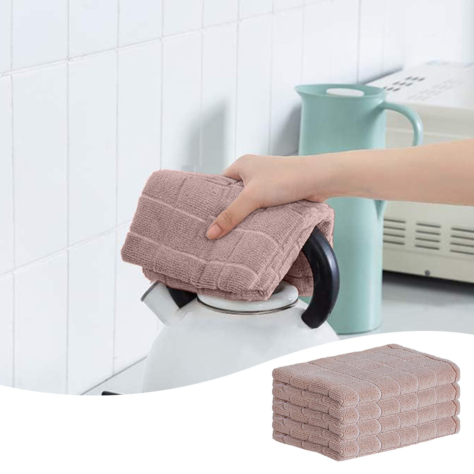 4PC Kitchen Dishcloths Sets Kitchen Towels Bulk Cotton Cleaning Rags ...