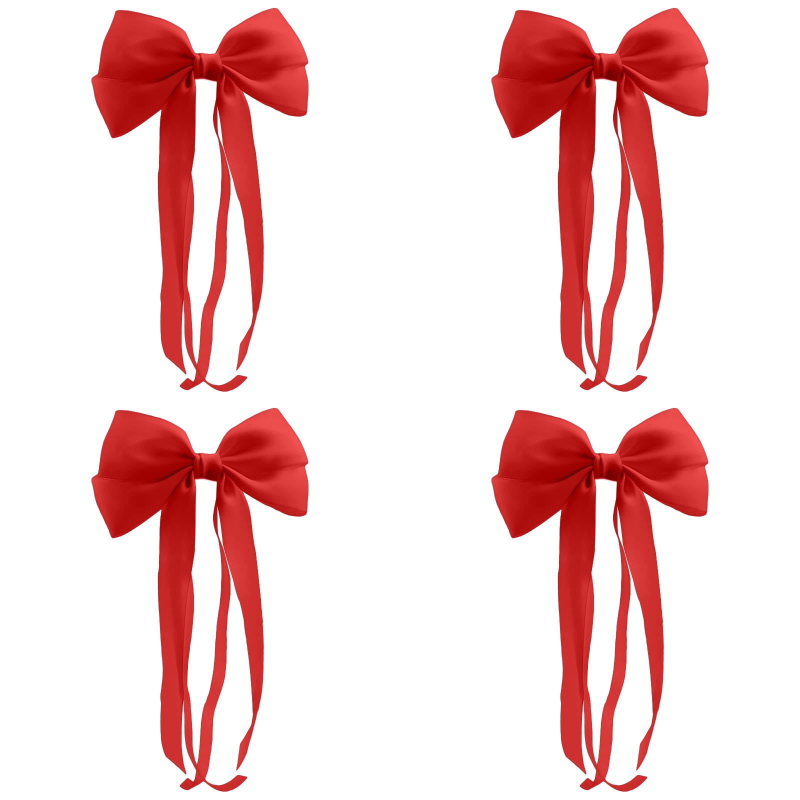 4PC Large Christmas Tree Bow, 11.81*5.12in Christmas Tree Topper Bows ...
