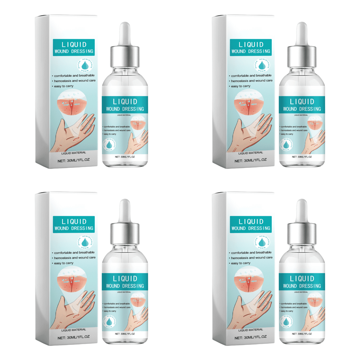 （4PC)Liquid Bandage Drops - Liquid Wound Suture - Wound Glue Reduce And ...