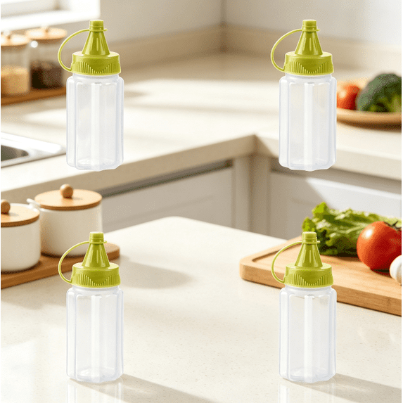 4PC Mini Squeeze Condiment Bottles Leak Proof Seasoning Storage Squeeze ...