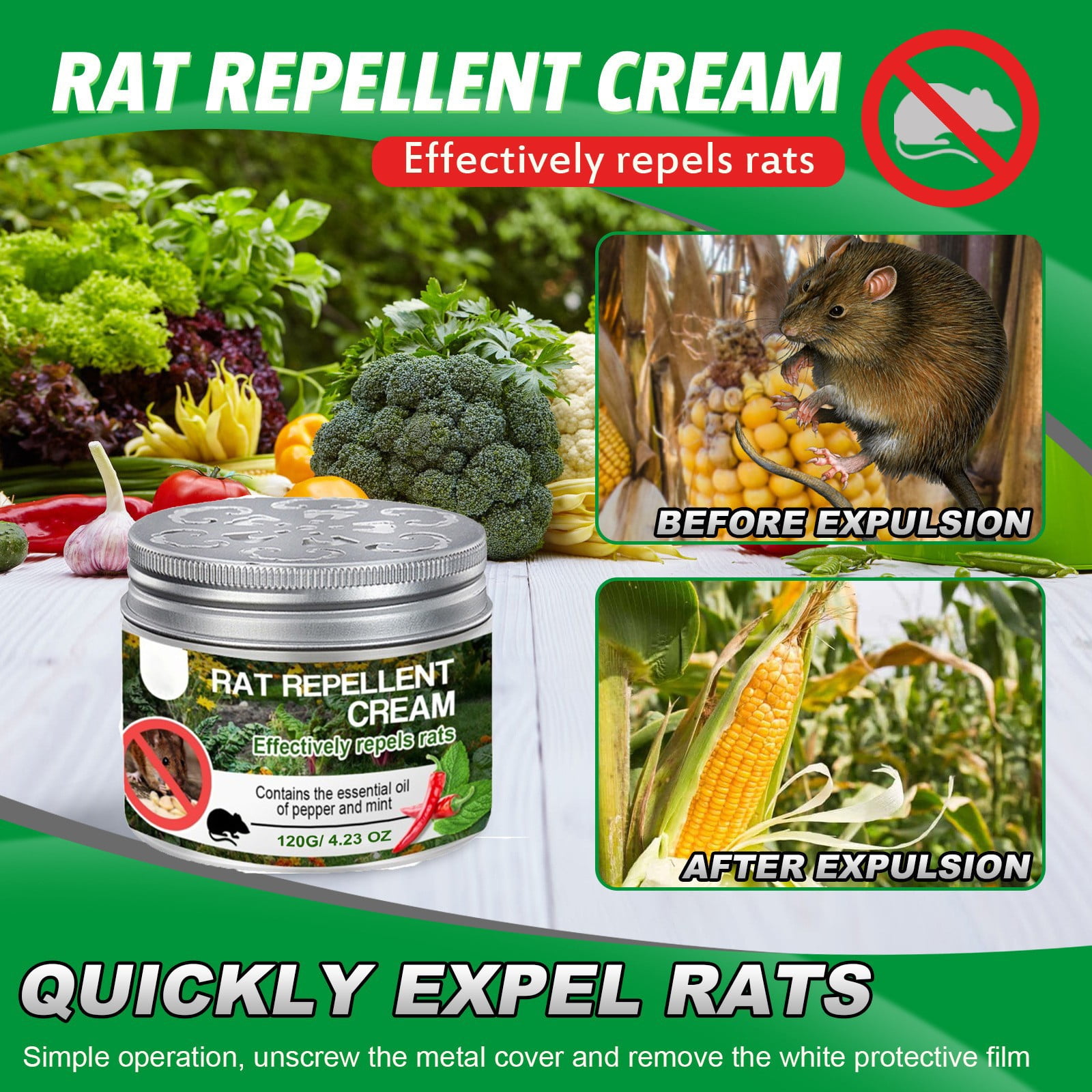 4PC-Mouse Repellent - Peppermint Oil for Rodent Control (4 Pack), Safe ...
