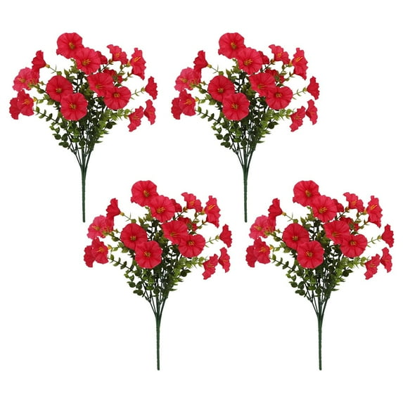 4PC Outdoor Artificial Flowers Realistic And Morning For Outdoor Decor ...