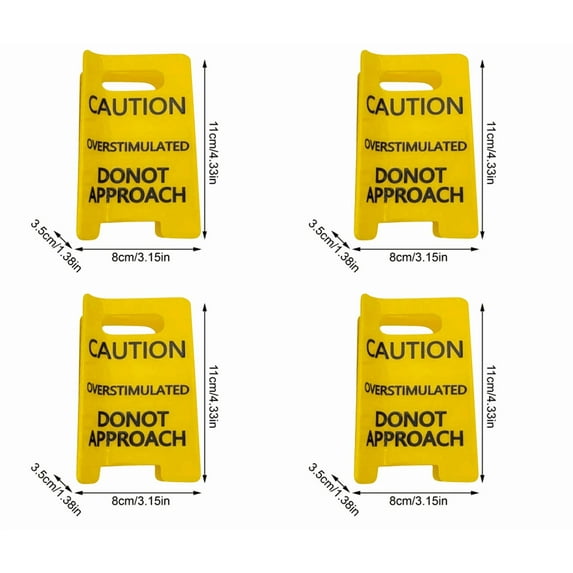 4PC Overstimulated Caution Sign Hair Claw Clip, Do Not Approach Sign ...
