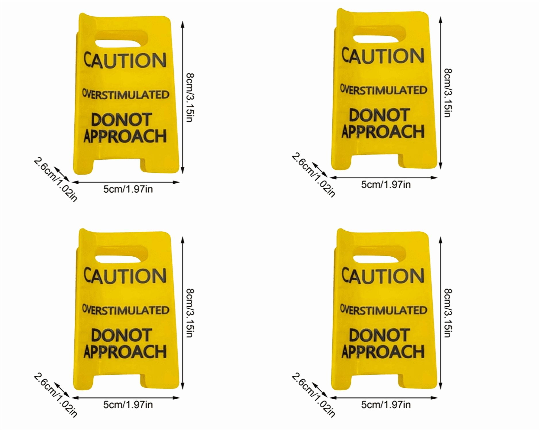 4PC Overstimulated Caution Sign Hair Claw Clip for Women, Do Not ...