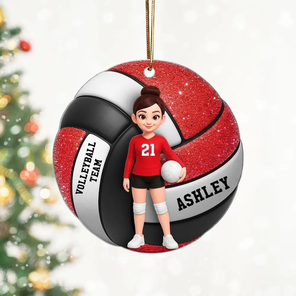 4PC Personalized Volleyball Player Acrylic Ornament - Custom 2D Effect ...