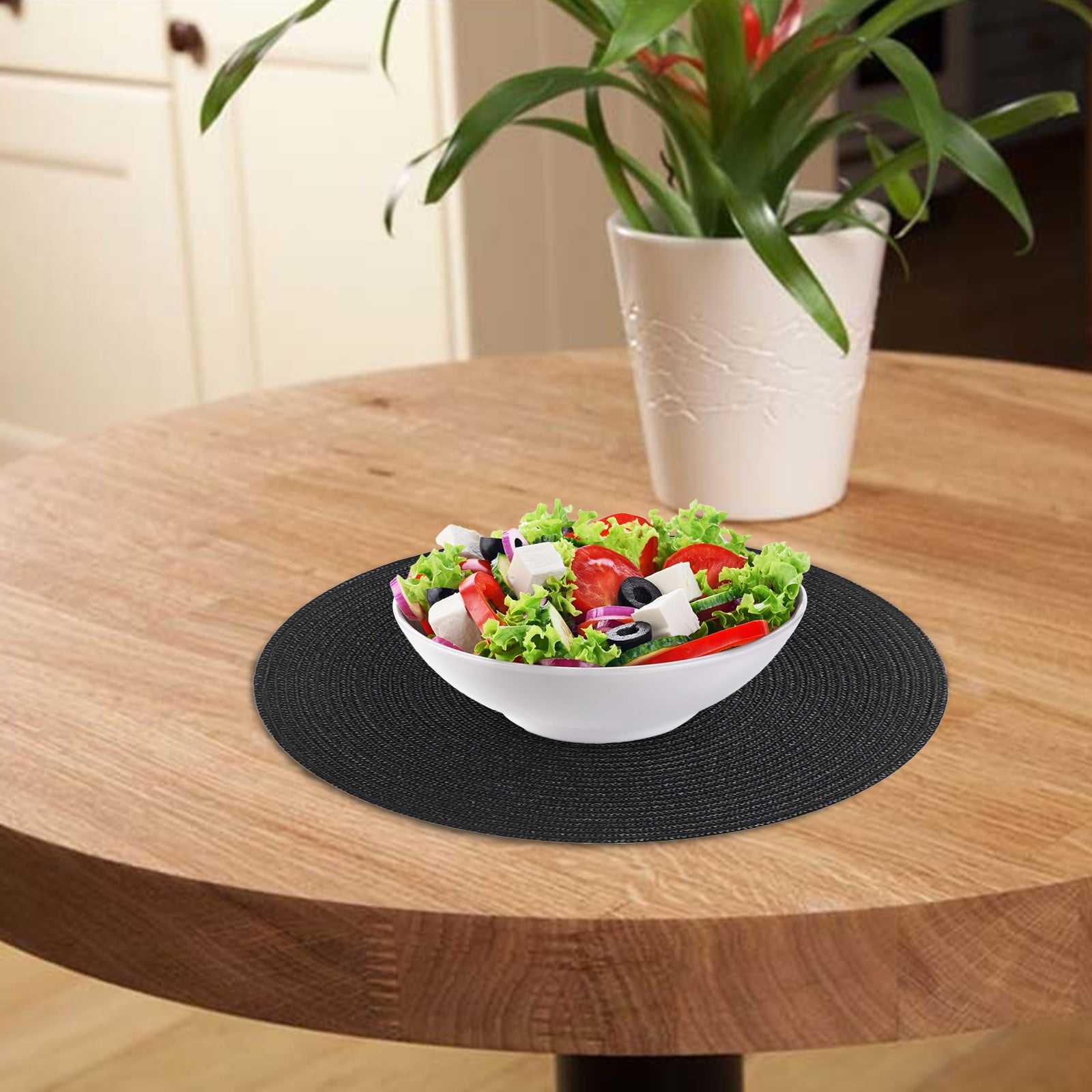 4PC Plate Mat Hand-Woven Placemats Potholders Table Anti-Slip Mats ...