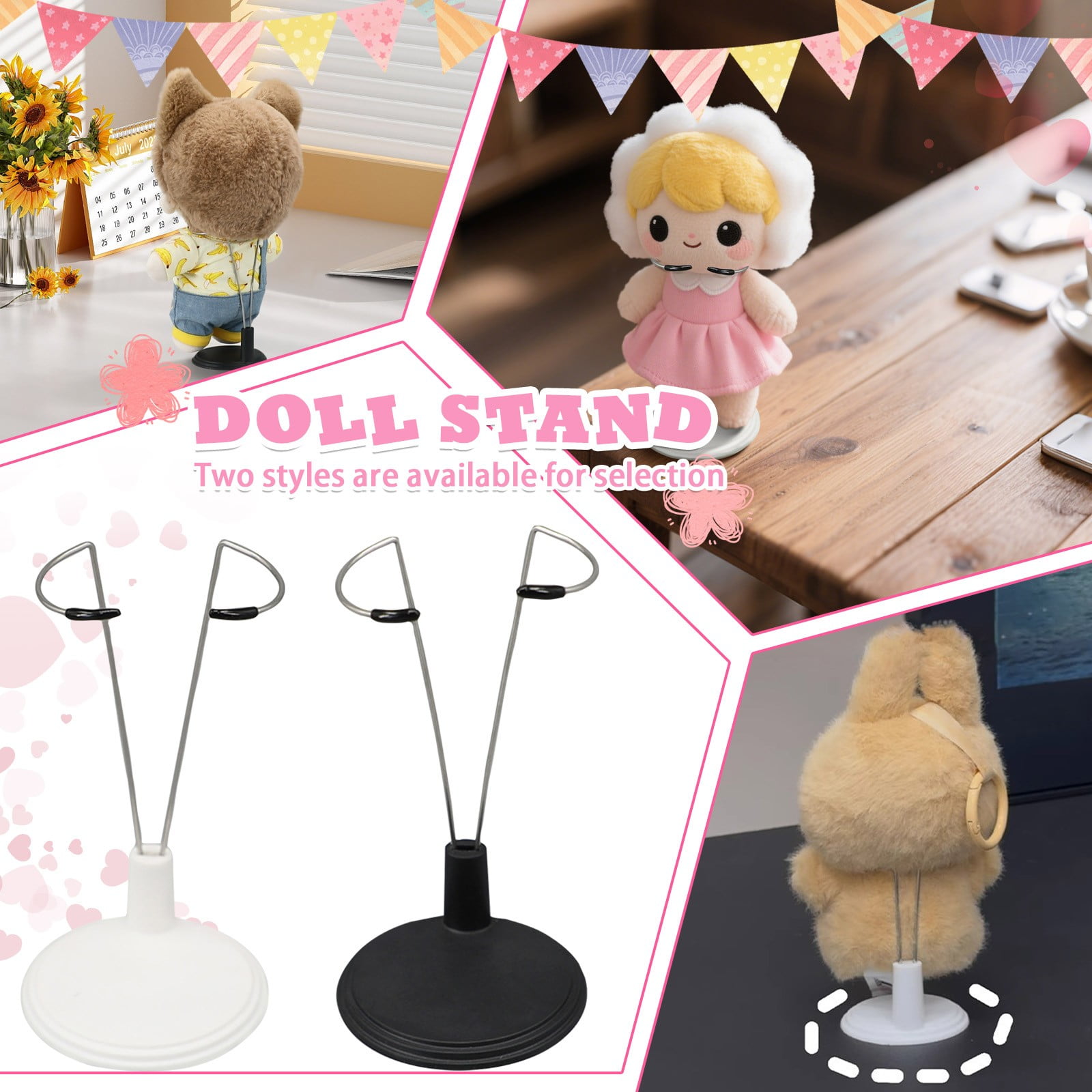 4PC Plush Toy Fixing Stand Doll Standing Base Doll Stand Desktop Doll ...