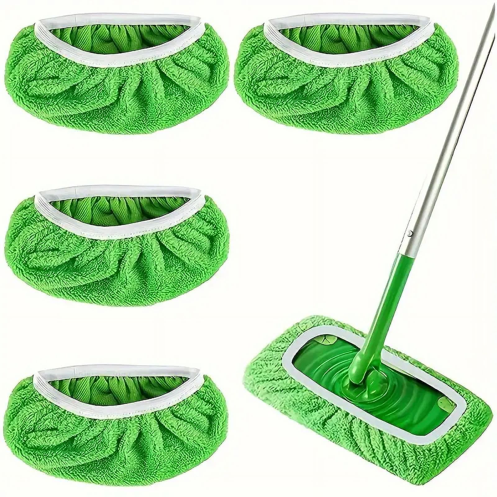 4PC Reusable Mop Replacement Pad, Flat Floor Mop Cloth, Washable And ...