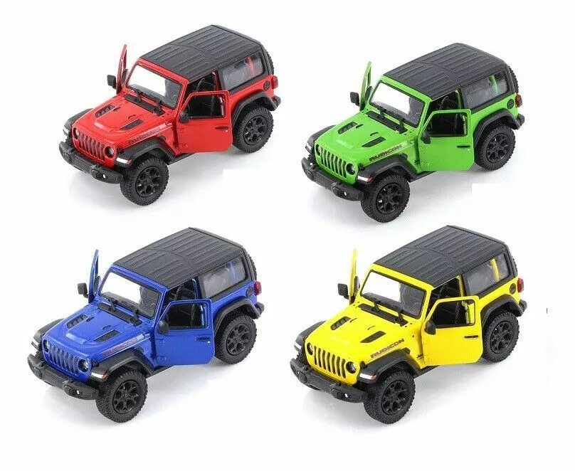4PC SET: 5" Kinsmart Jeep Wrangler Rubicon Hard Top Diecast Model Toy ...