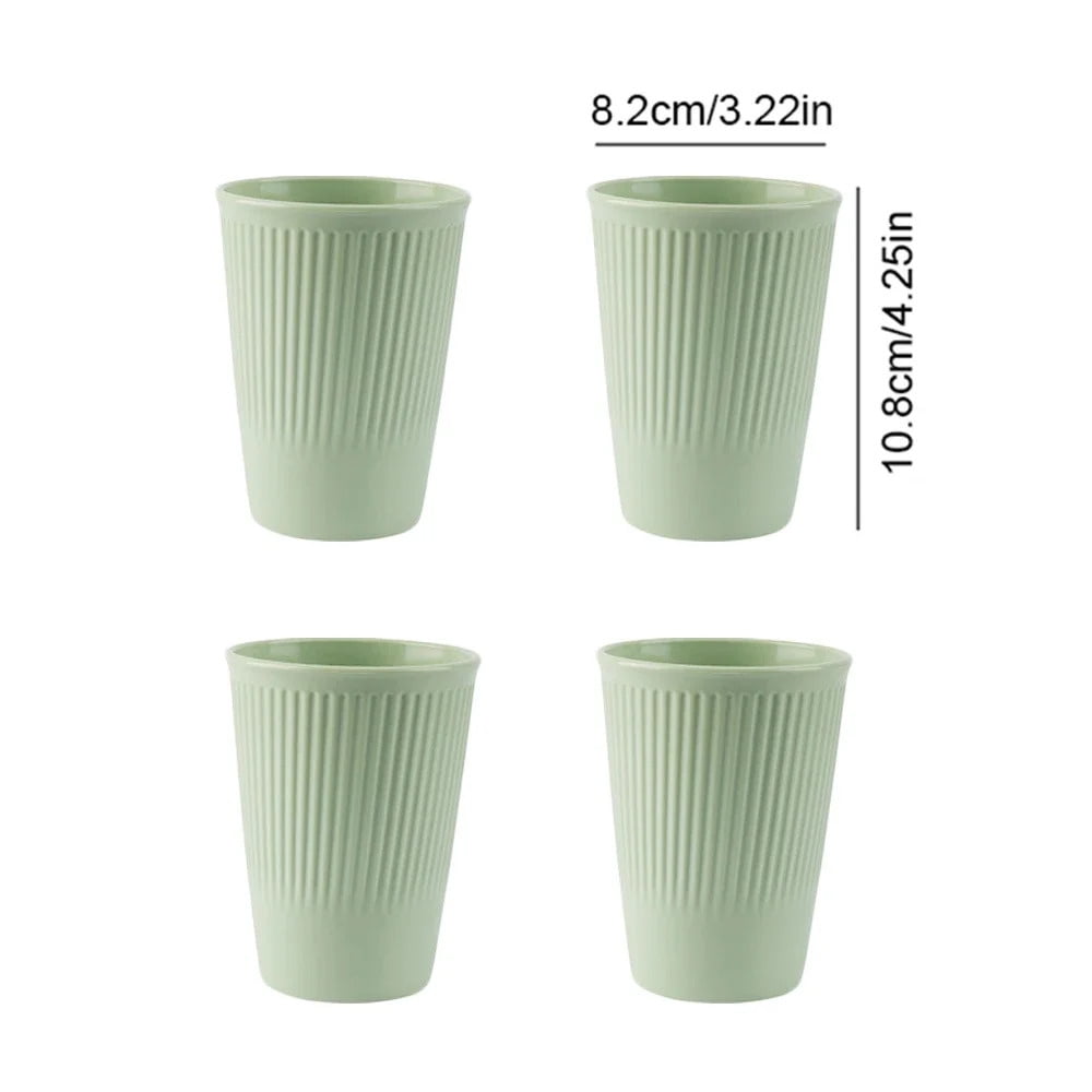 4PC/Set Wheat Straw Cup Multi-Functional Cola Coffee Plastic Cup ...