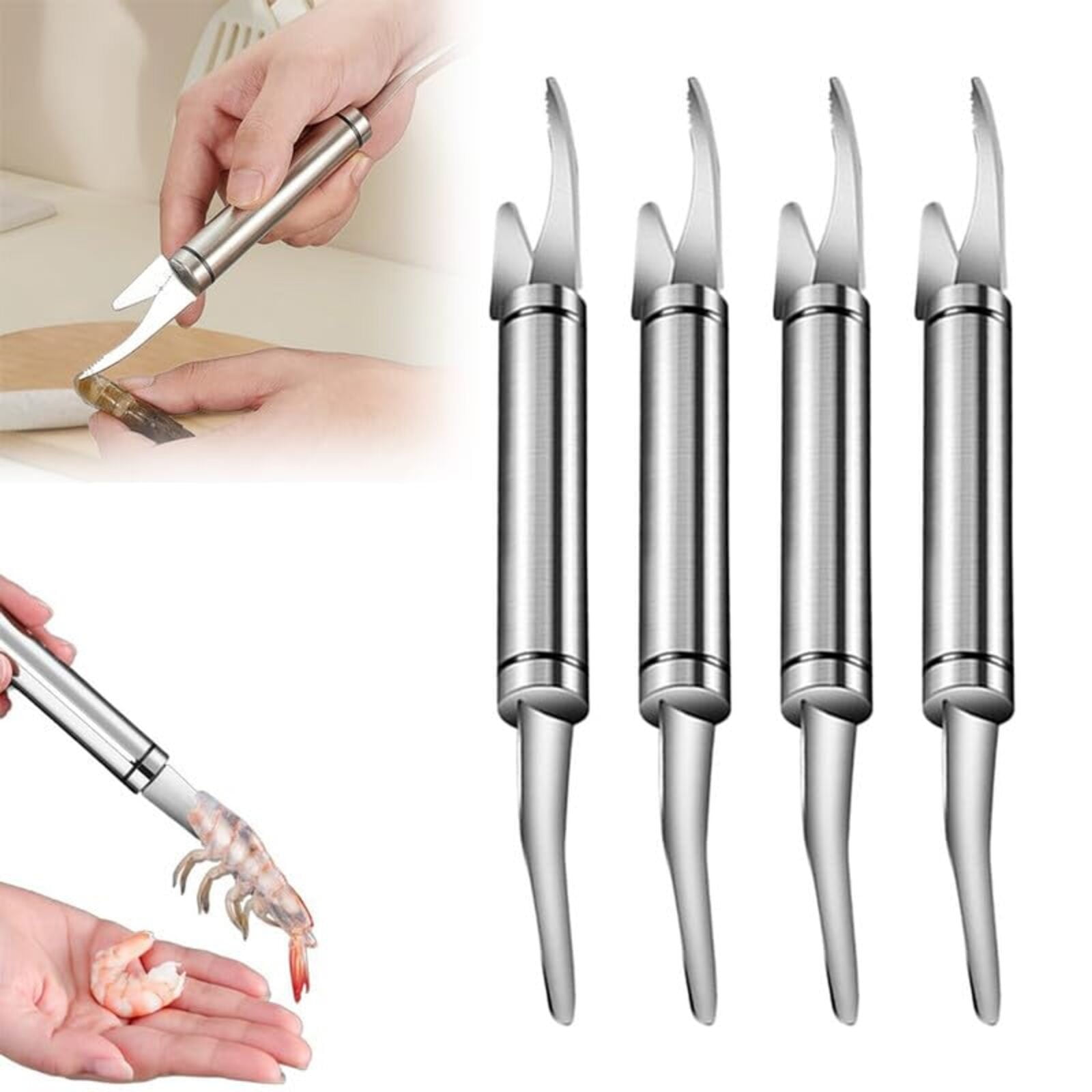 4PC Shrimp Deveiner Tool Stainless Steel Shrimp Deveining Tool ...