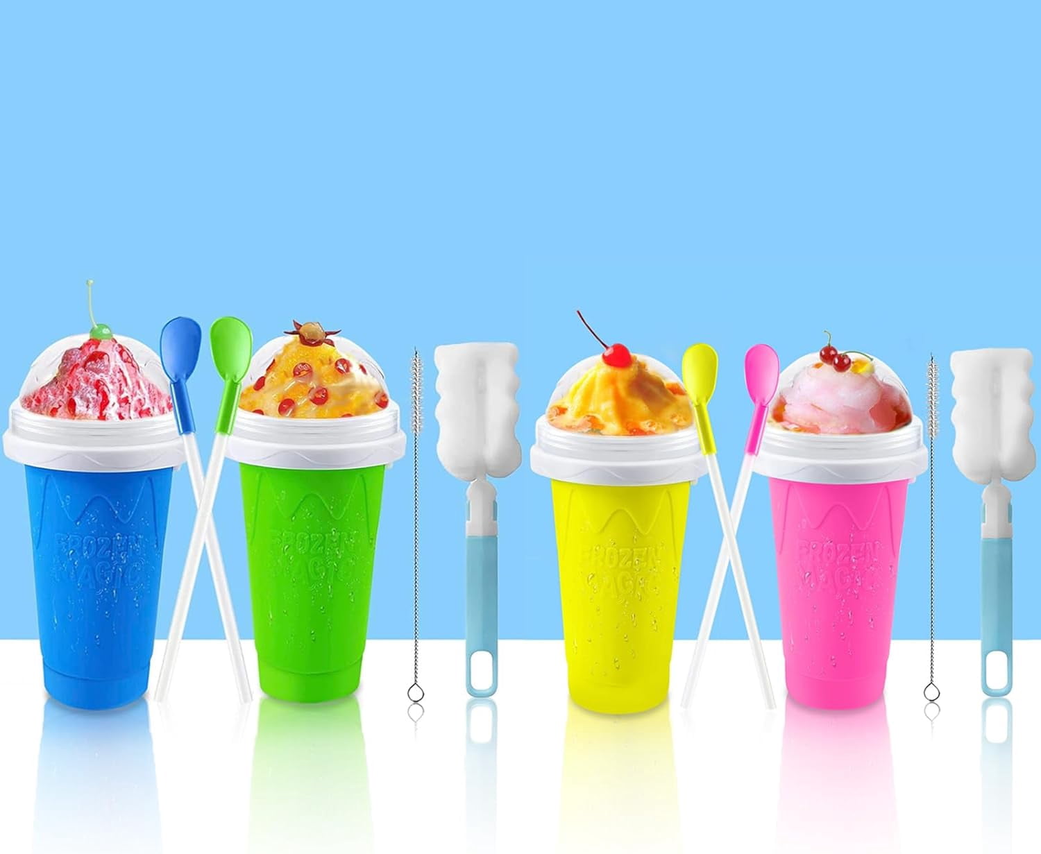 4PC Slushie Maker Cup, DIY Frozen Magic Slushy Cup, Double Layers ...