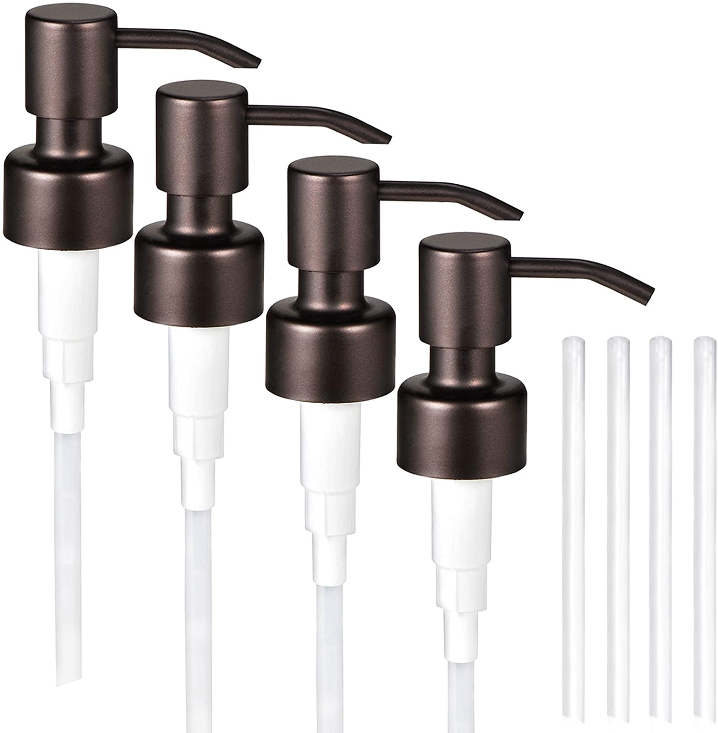 4PC Soap Dispenser Lids - 304 Stainless Steel Replacement Pump with ...