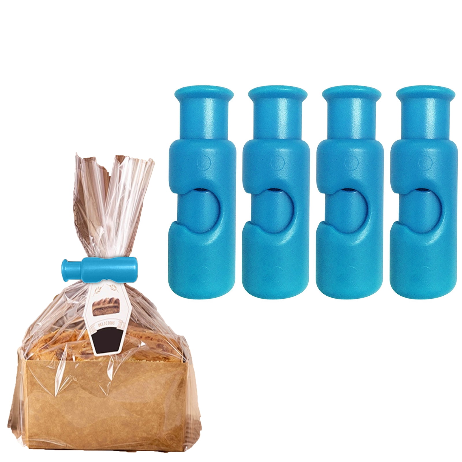 4PC Squeeze and Lock Bread Bag Clips, Bread Clips Resuable, Bag Clips ...