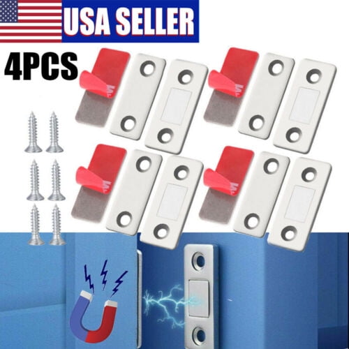 4PC Strong Magnetic Door Closer Cabinet Catch Latch Cupboard Ultra Thin ...