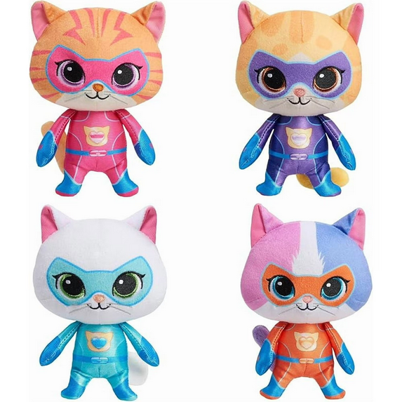 4PC SuperKitties Plush Toys 20cm Stuffed Animals Ultra-Soft Super Kitty Collectible Dolls ...