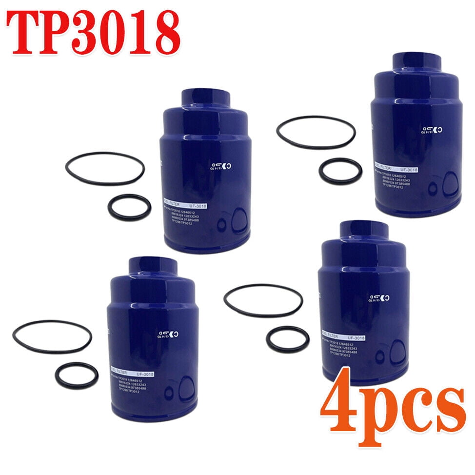 4PC TP3018 Fuel Filter For Duramax 6.6L Chevy Silverado GMC Sierra ...