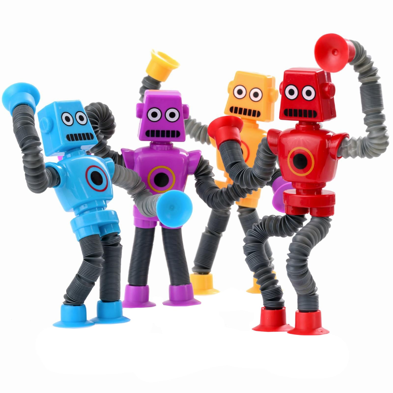 4PC Telescopic Suction Cup Robot Toy, Coolest Pop Tubes Sensory Toys ...