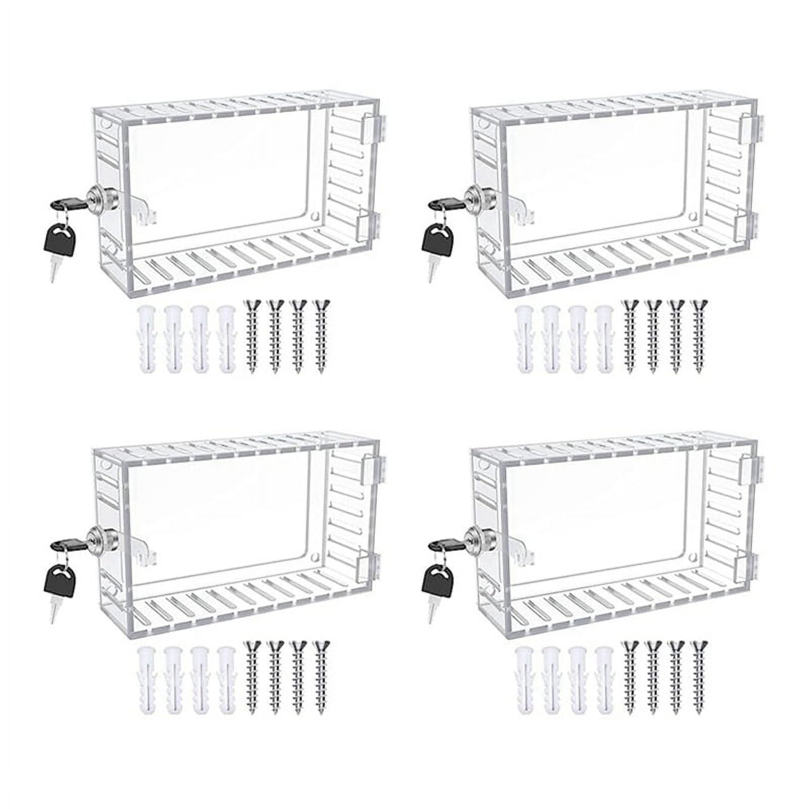 4PC Thermostat Lock Box Cover with Key,Thermostat Cover with Lock for ...