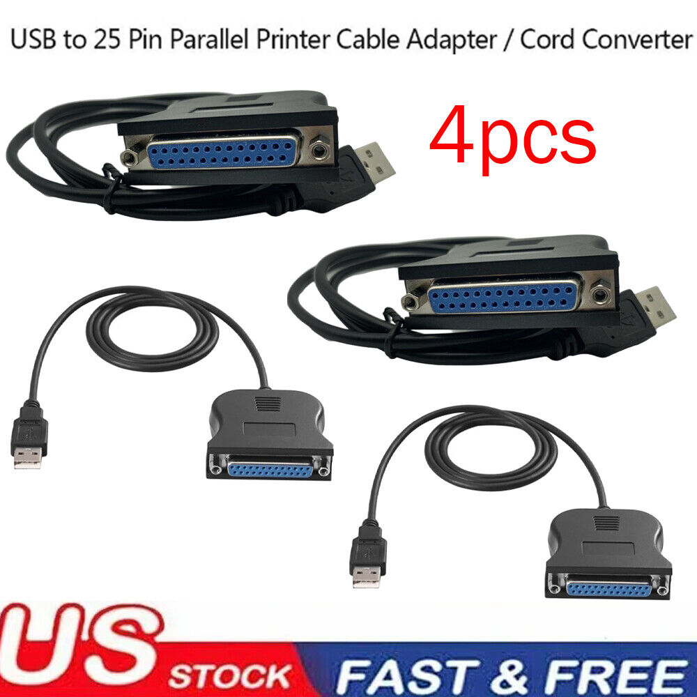 4PC USB 2.0 to 25 Pin RS232 DB25 Female Parallel Printer IEEE Cable Lead Adapter - Walmart.com