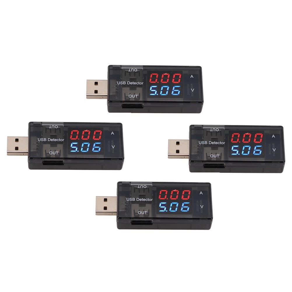 4PC USB Ammeter Voltmeter LCD Digital Blue and Red Display Current ...