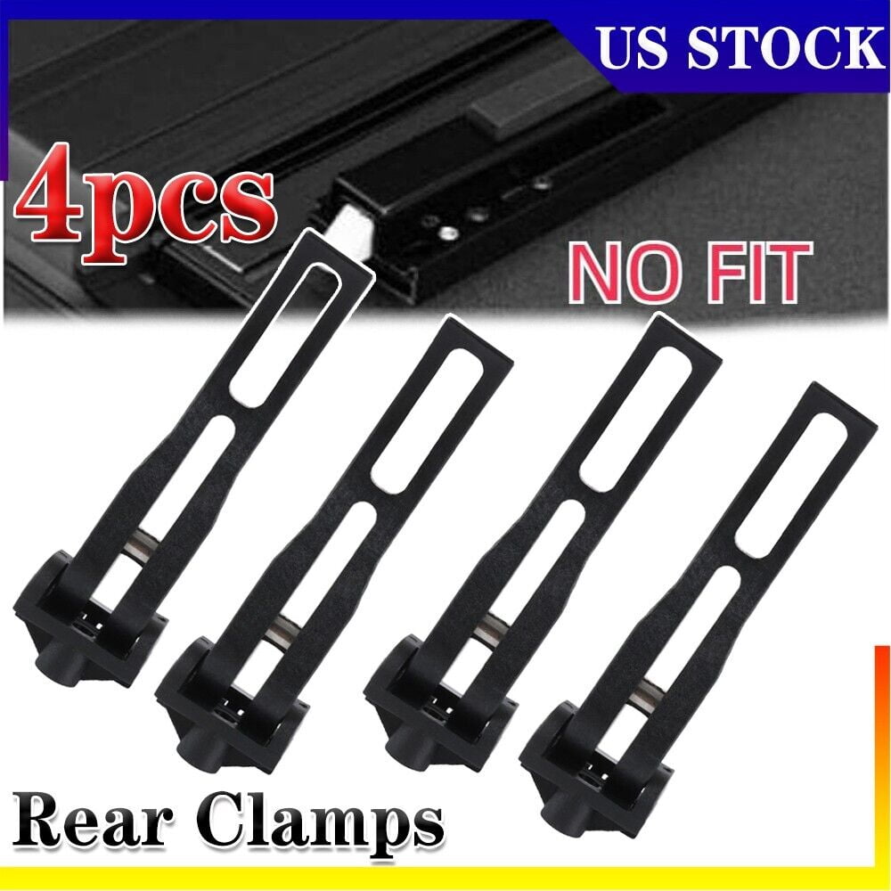 4PC Universal Rear Clamps Fits for Hard/Soft Folding Tonneau Cover ...